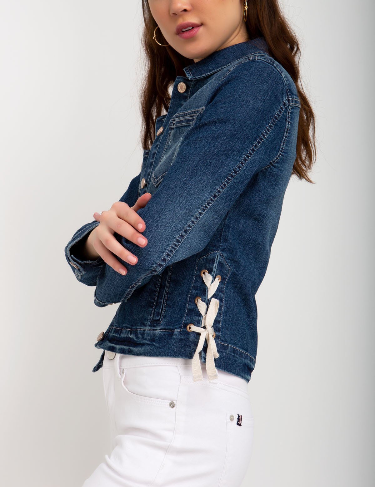 SIDE TIE DENIM JACKET– U.S. Polo Assn.